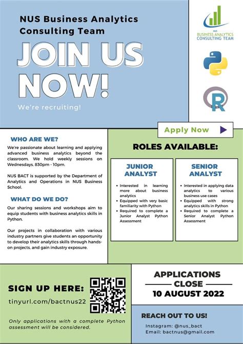 Nus Business Analytics Consulting Team Bact Recruitment Drive