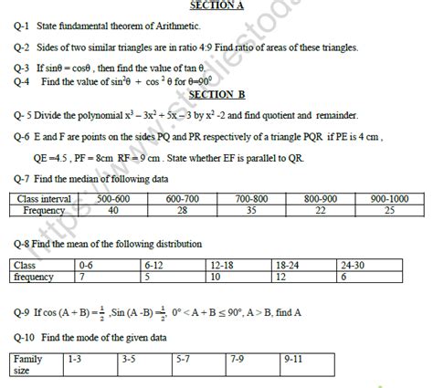 Cbse Class 10 Mathematics Question Paper Solved 2020 Set A