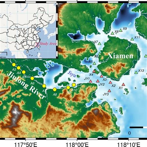 Map Of Sampling Sites In The Jiulong River Estuary And The Xiamen Bay Download Scientific