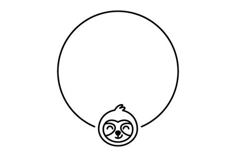 Cute Sloth Monogram Frame Svg Cut File By Creative Fabrica Crafts