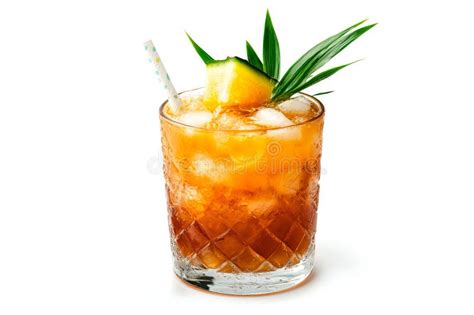Long Drink Alcoholic Cocktail Drink Mai Tai Or Tiki Drink With Rum On