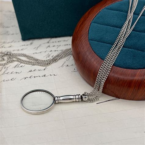 Vintage Sterling Silver Magnifying Glass Necklace 1986 Birmingham