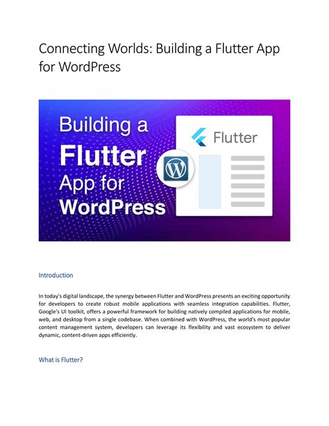 Building A Flutter App For Wordpresspdf