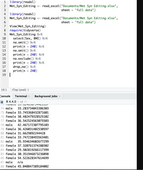 One Row Still Has Na After Using Naomit Rrstats