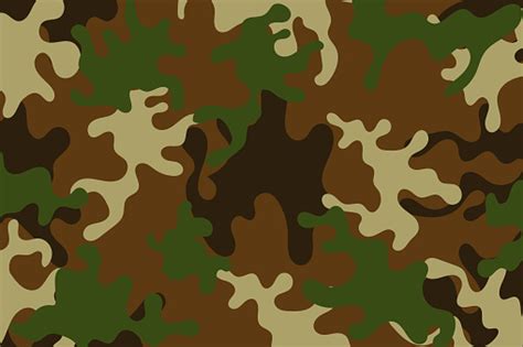 위장 군인 패턴 디자인 배경 의류 스타일 군대 녹색과 갈색 카모 반복 인쇄 벡터 일러스트 레이 션 갈색에 대한 스톡 벡터 아트