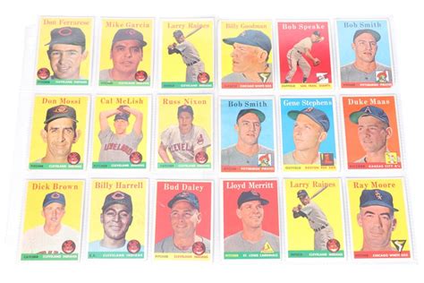 Eighty One 1958 Topps Baseball Cards With Billy Martin And Minnie Minoso Everything But The House