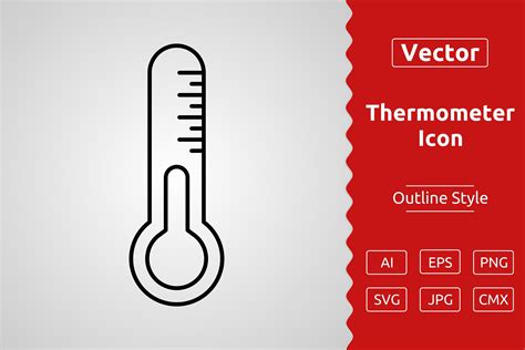Vector Thermometer Outline Icon Graphic By Muhammad Atiq · Creative Fabrica