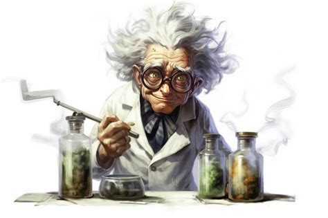 Premium Photo A Creepy Mad Scientist Doing Experiment In Creepy Lab