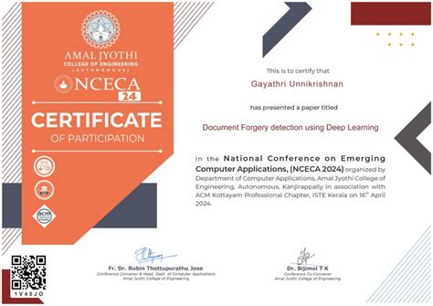 Gayathri Unnikrishnan On Linkedin Certificate Of Presentation