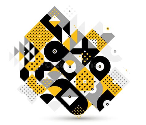 Abstract Geometric Vector Modular Background Retro 70s Modernism Style Pattern Modular Tiles