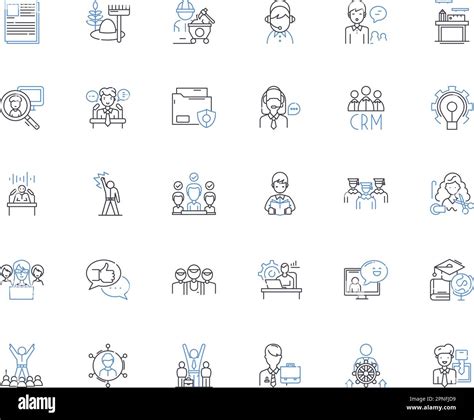 Operational Efficacy Line Icons Collection Efficiency Productivity