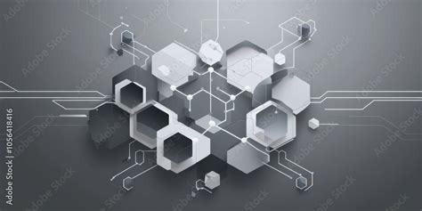 Hexagonal Molecular Structure 3d Geometric Shapes Abstract Scientific