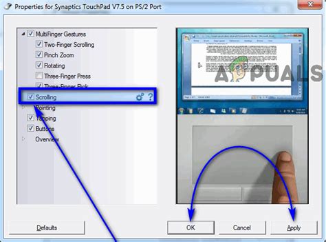 how to scroll with a touchpad