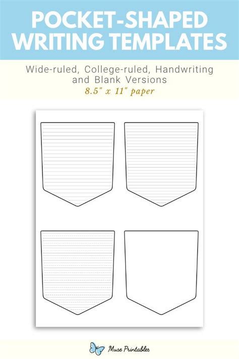 Printable Pocket Shaped Writing Templates Writing Templates Writing