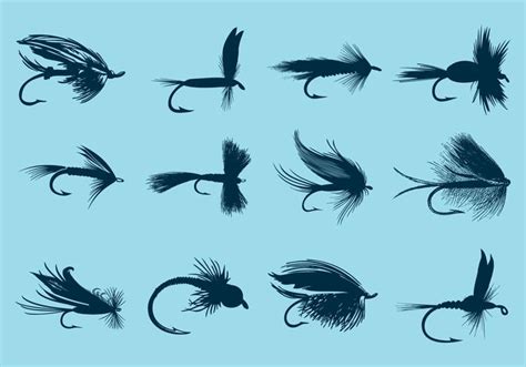 Fly Fishing Hooks 101344 Vector Art At Vecteezy