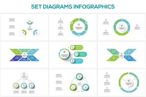 웹 비즈니스 프레 젠 테이 션 벡터 일러스트 레이 션에 대 한 3 4 6 요소 Infographic 템플릿 다이어그램 프리미엄 벡터
