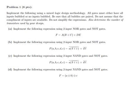 Solved Problem 1 8 Pts Implement The Following Using A Chegg Com