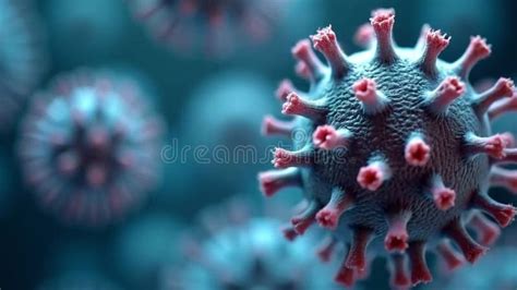 Detailed Microscopic View Of Viral Particles Revealing Complex