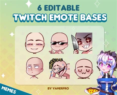 6 Diy Chibi Kawaii Twitch Emote Bases Pack Memes Funny Etsy Twitch