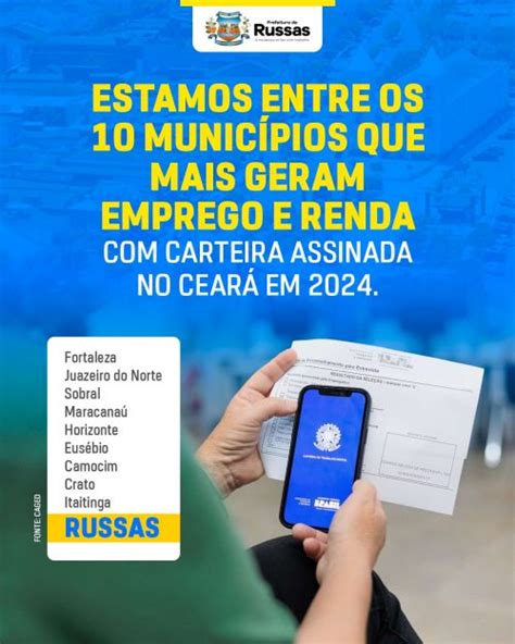Russas Está Entre As 10 Cidades Cearenses Que Mais Geram Empregos