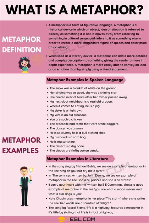 Metaphor Examples 292 Types With Examples • 7esl