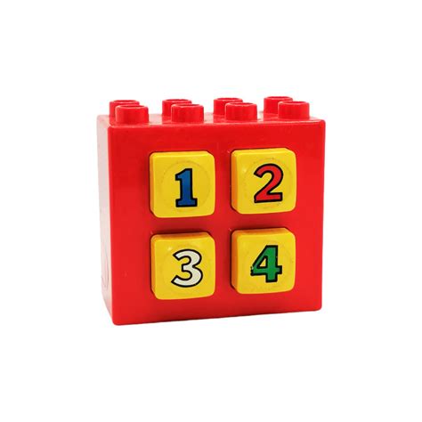 Duplo Sound Brick 2 X 4 X 3 With Numbered Yellow Push Buttons Brick