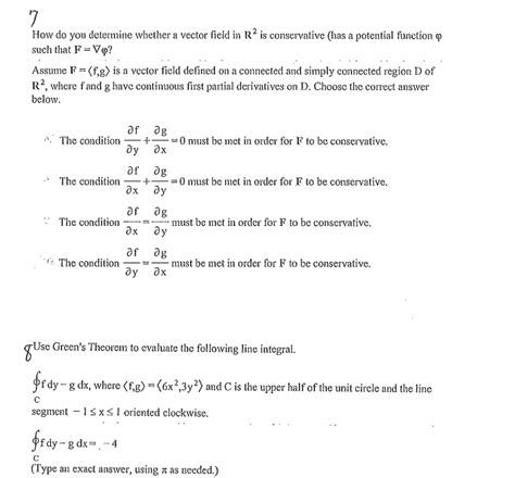 solved how do you determine whether a vector field in r 2 is