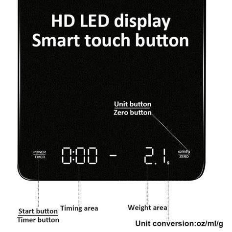 Badu Bg Usb зареждане кухненска везна за кафе с таймер 3 кг 0 1 г везна за претегляне за