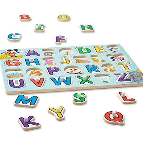 Melissa And Doug Disney Classics Alphabet Wooden Peg Puzzle 26 Pcs