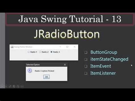 JRadioButton Checked Or Not Java Swing Tutorials YouTube