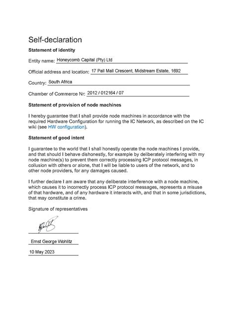 File Self Declaration Node Provider Ernst Wohlitz Pdf Internet