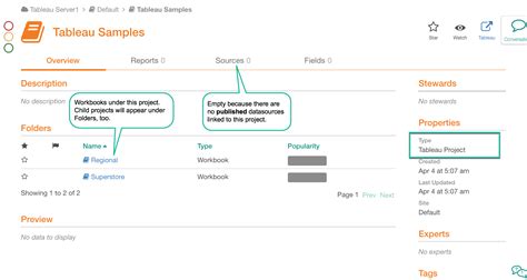 Overview Of Catalog Pages For Tableau Sources On The Generic Bi Model — Alation User Guide