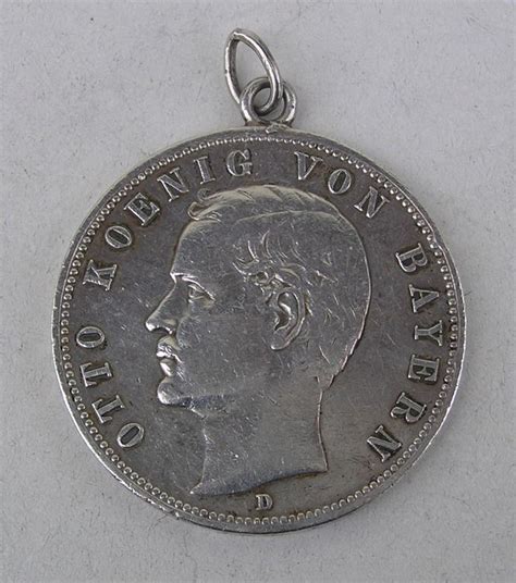 ANHÄNGER MÜNZE 5 MARK OTTO KÖNIG VON BAYERN 1903 SILBER 900 Kaufen