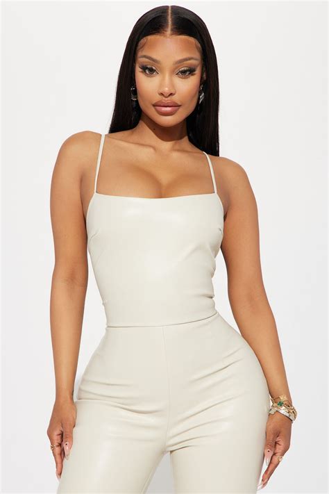 Night Motive Faux Leather Jumpsuit Stone Fashion Nova Jumpsuits