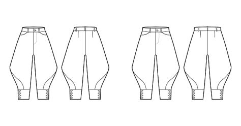 승마 브리치 반바지 바지 기술 패션 일러스트 의 무릎 길이 낮은 허리 상승 곡선 포켓 0명에 대한 스톡 벡터 아트 및 기타 이미지 0명 개체 그룹 검은색 Istock