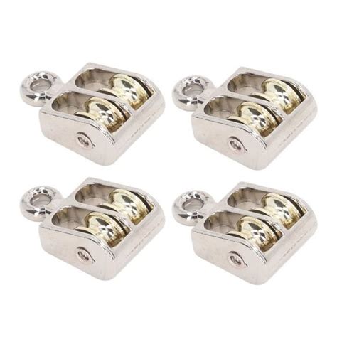 Cikonielf Double Poulie Poulie 4 Pcs Double Poulie 100KG 220LBS