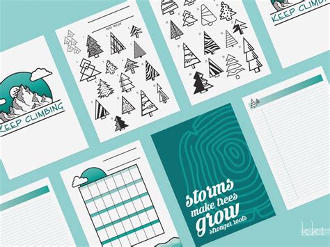 Mountain Trees Bullet Journal Printable Planner Pages Multi Month Mountain Trees Bullet Journal Printable Planner Pages Multi Month