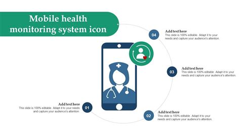 Mobile Health Monitoring System Icon Ppt Presentation