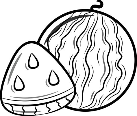 Dibujo Lindo De Sandía Para La Escuela Flashcard Sketch Para Colorear