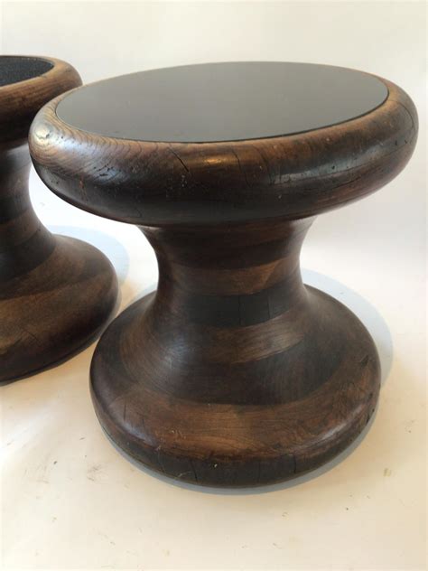 Pair Of Wood Spool Tables For Sale At 1stdibs