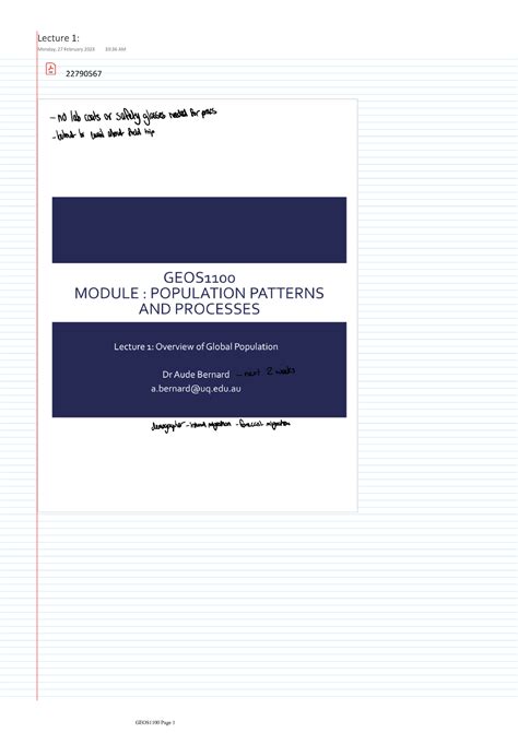 Week 2 Lecture 1 Annotated Slides GEOS1100 22790567 Lecture 1