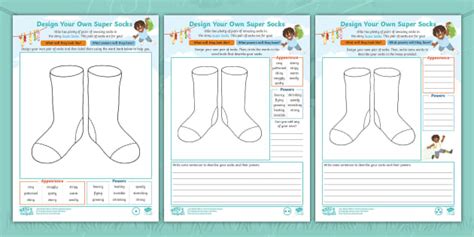 Design Your Own Super Socks Activity Sheet Twinkl Originals