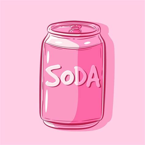 Vector Art Of A Simple Kawaii Soda Metal Can Isolated Object Of A Pink