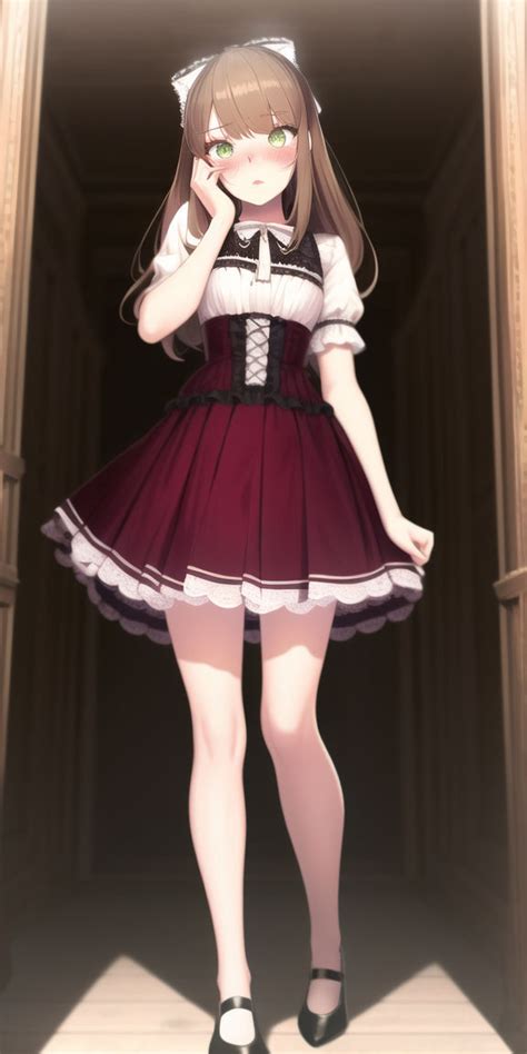 Long Light Brown Hair Green Eyes Frilly White La By Varm209 On Deviantart