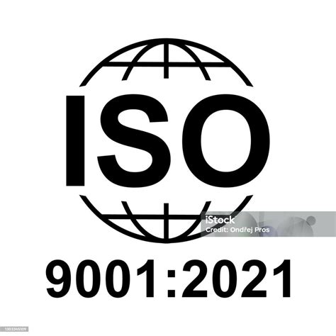 Iso 9001 아이콘 표준 품질 기호 흰색 배경에서 격리된 벡터 단추 기호 로고에 대한 스톡 벡터 아트 및 기타 이미지
