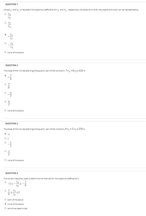 Solved Question 1 Using C1 And C2 To Represent The Objective