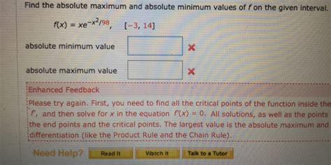 solved find the absolute maximum and absolute minimum values