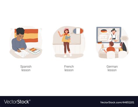 Additional Foreign Language Proficiency Isolated Vector Image