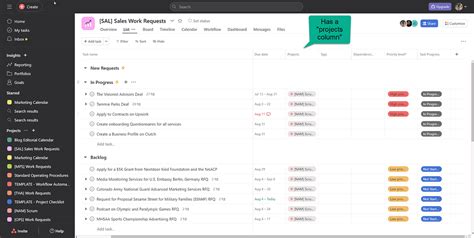 projects column ask the community asana forum