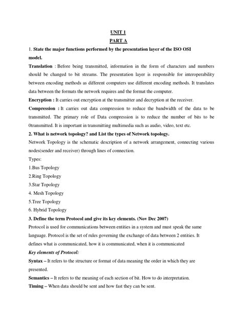 Key Elements Of Protocol Pdf Network Topology Error Detection And